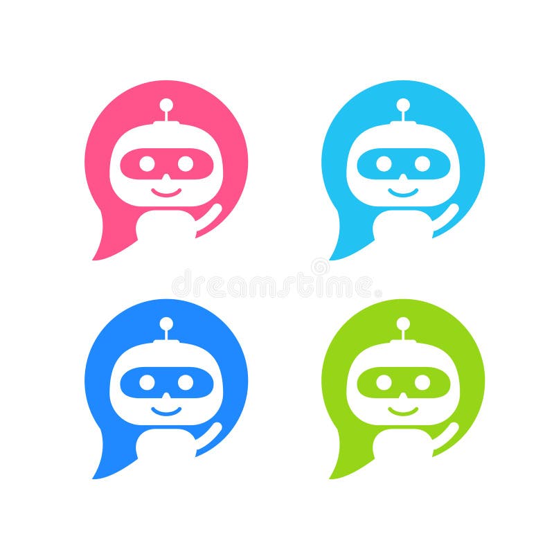 Robot Icon. Chat Bot Sign for Support Service Concept Stock Vector ...