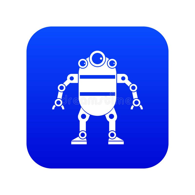 Robot icon digital blue stock vector. Illustration of blue - 151348838