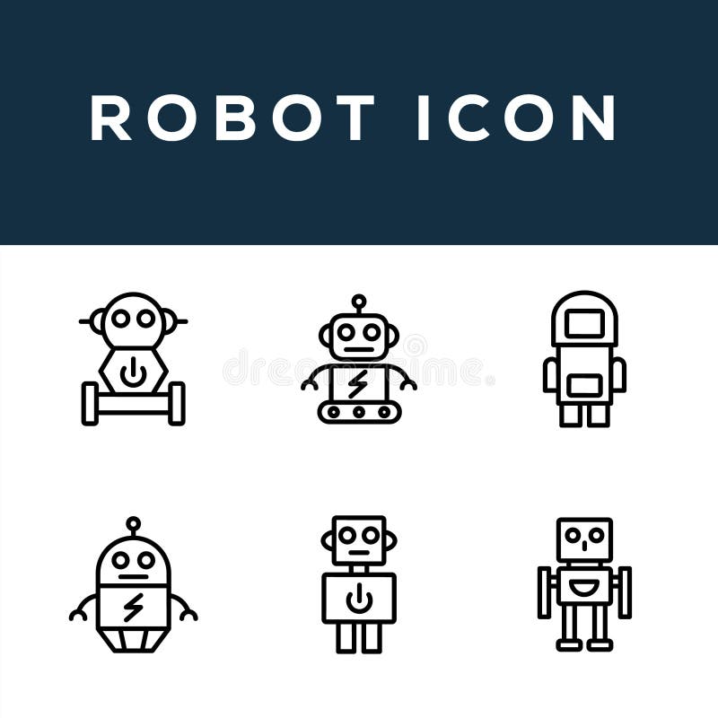 Robot icon pack stock illustration. Illustration of graphic - 167677974