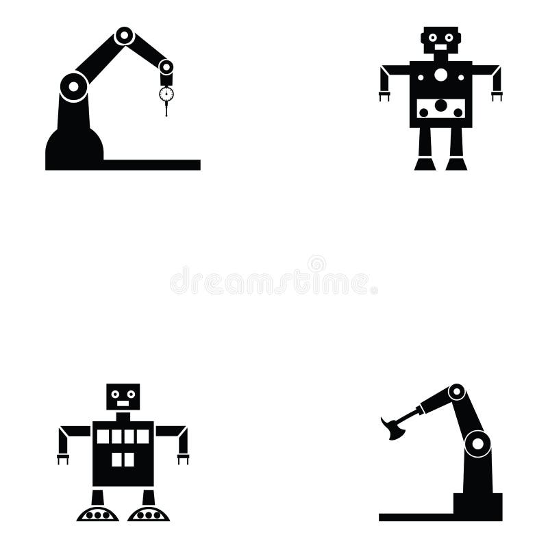 Robot icon set stock vector. Illustration of robot, play - 120570866