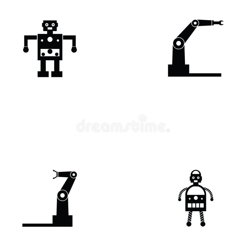 Robot icon set stock vector. Illustration of vector - 120570898