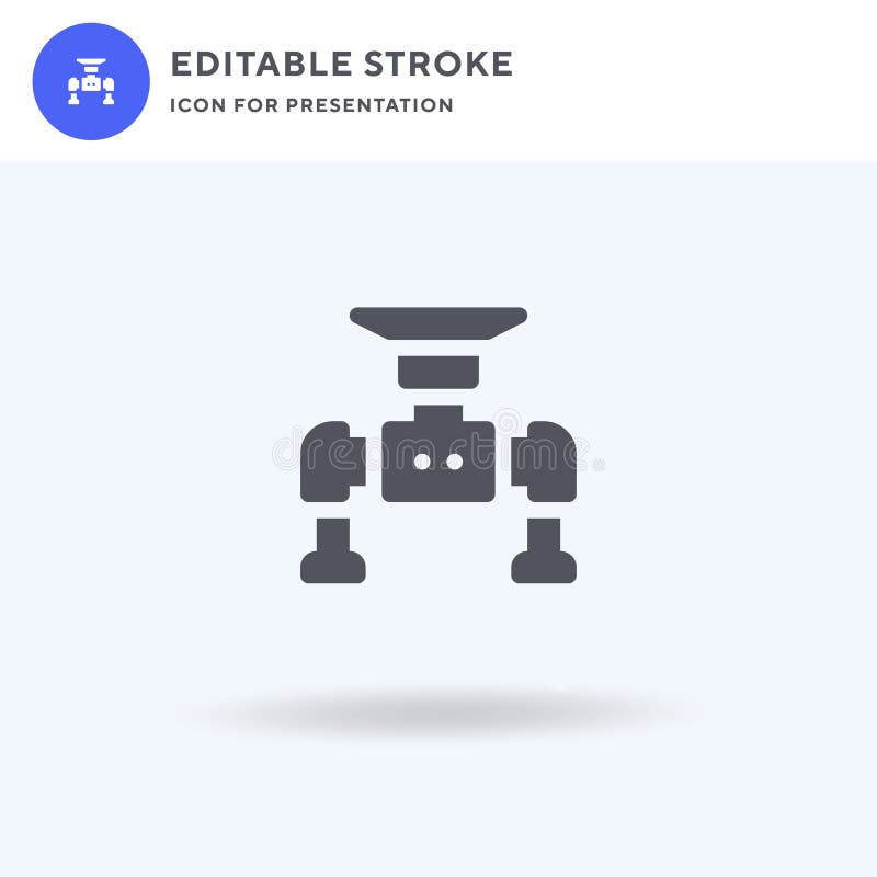 Robot Icon Vector, Filled Flat Sign, Solid Pictogram Isolated on White ...