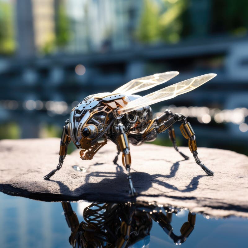 Robot Insect fly drone stock illustration. Illustration of wildlife ...