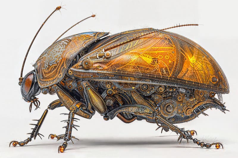 Robot Insect on a White Background Stock Image - Image of scifi ...