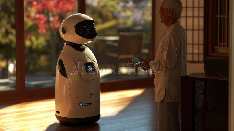 Robot Interacts with Senior in a Modern Home with Automation and Ai ...