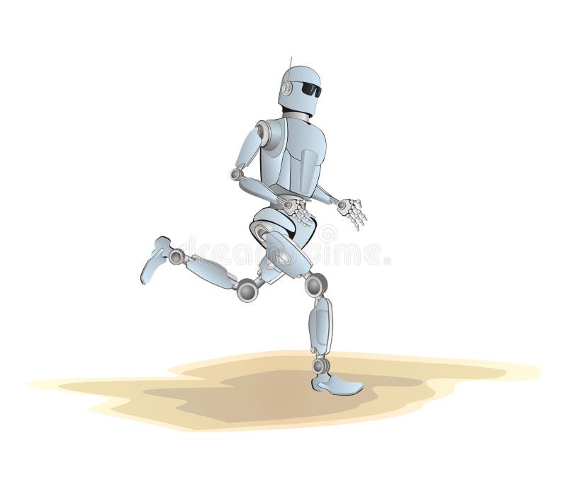 Robot jogging stock illustration. Illustration of healthy - 14348958
