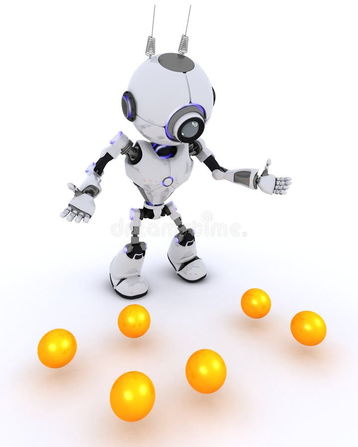 Robot juggling stock illustration. Illustration of ball - 14695024