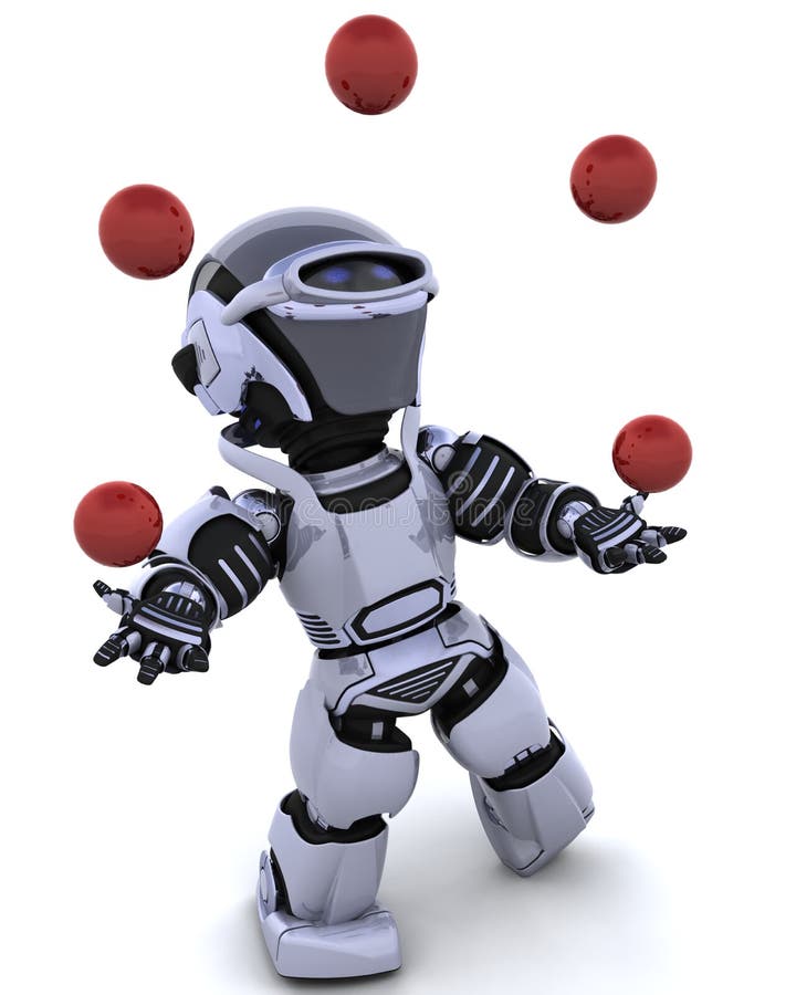 Robot juggling stock illustration. Illustration of ball - 14695024