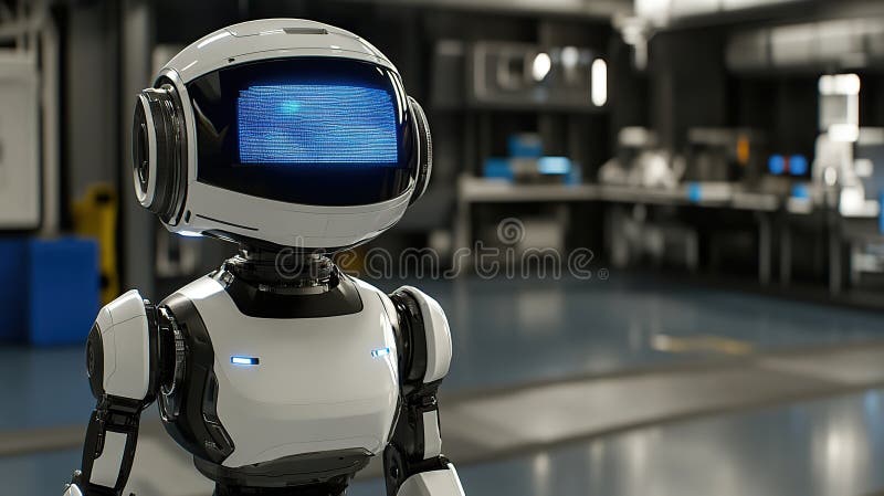 Robot Lab Screen Display Research Future Technology Stock Image - Image ...