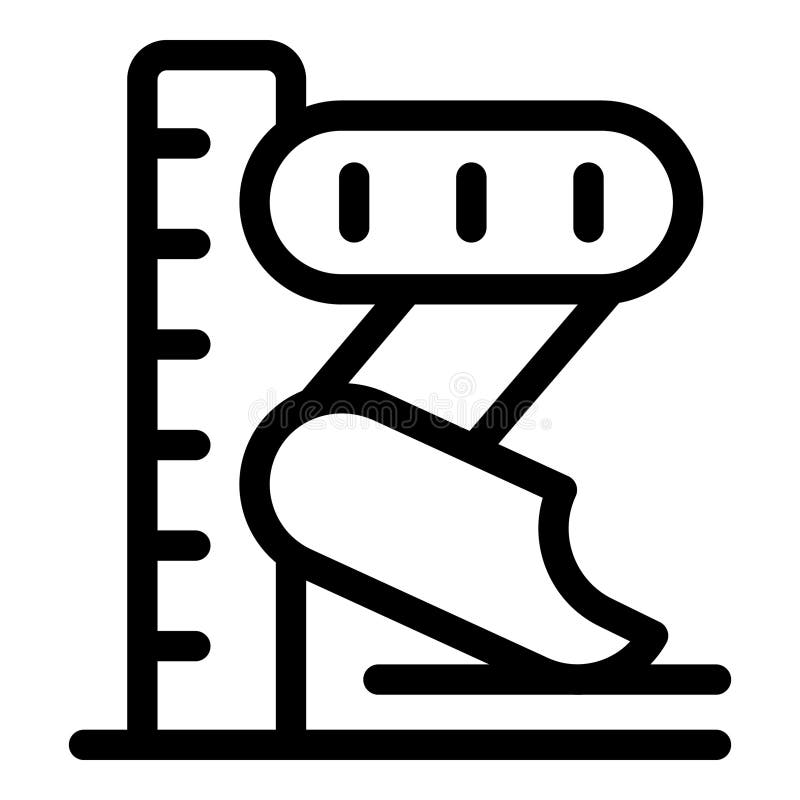 Robot Leg Measuring Height with Ruler Icon Outline Vector Stock ...