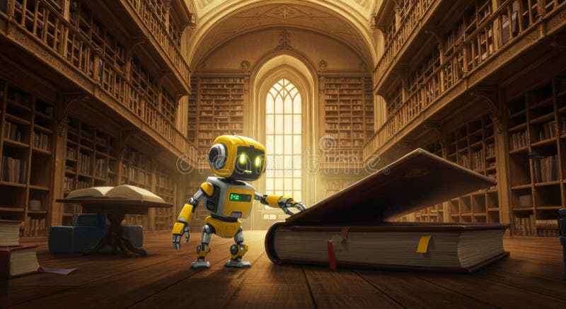Robot Librarian Unveiling Knowledge: Exploring Giant Book in Historic ...
