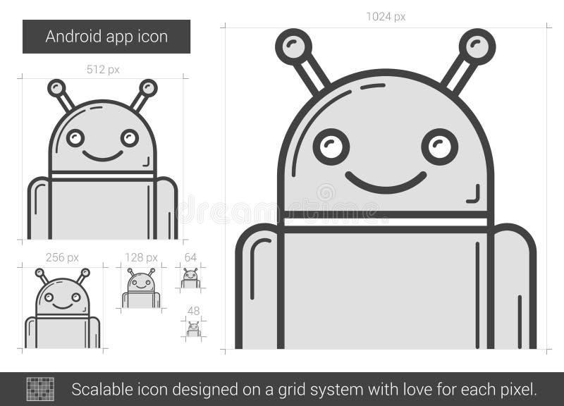 Robot line icon. stock vector. Illustration of future - 83312426
