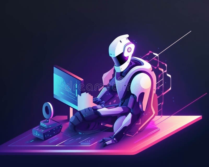 A Robot Loading Up a Video Game and Selecting the Content Most Suitable ...