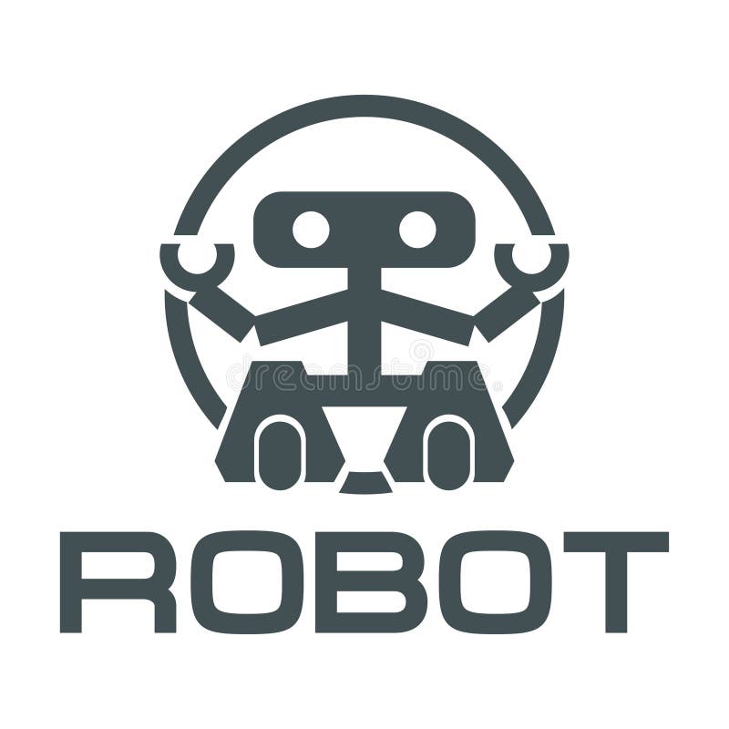 Robot logo for design. stock vector. Illustration of cyborg - 115315181