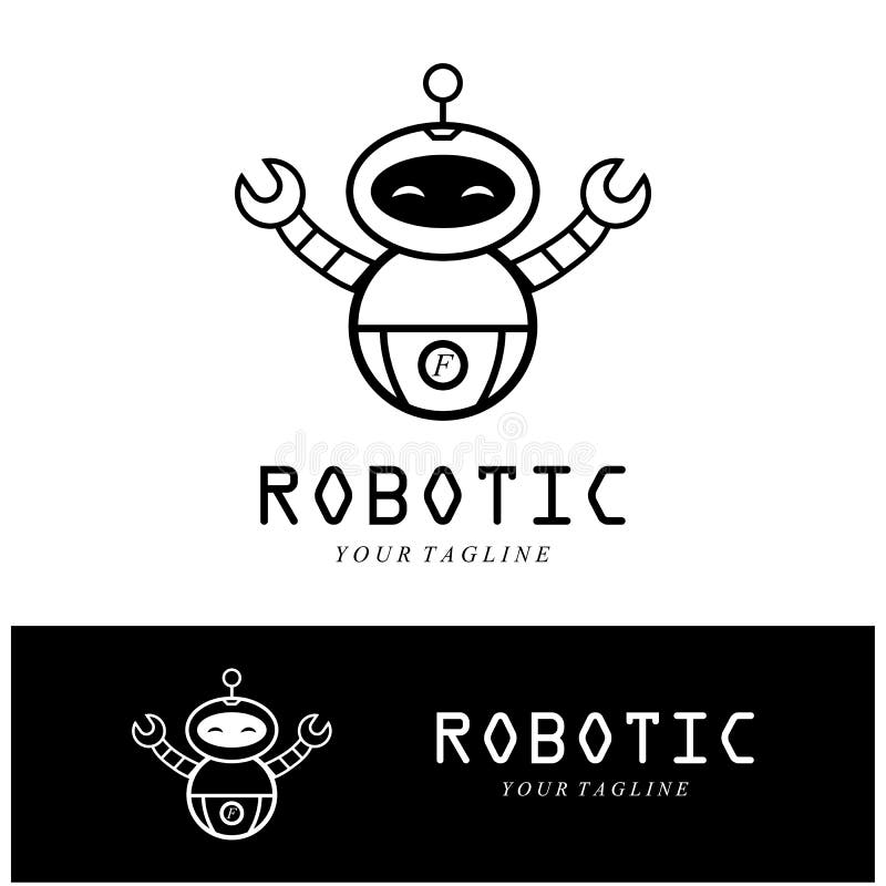Robot and Logo Symbol Vector Stock Illustration - Illustration of ...