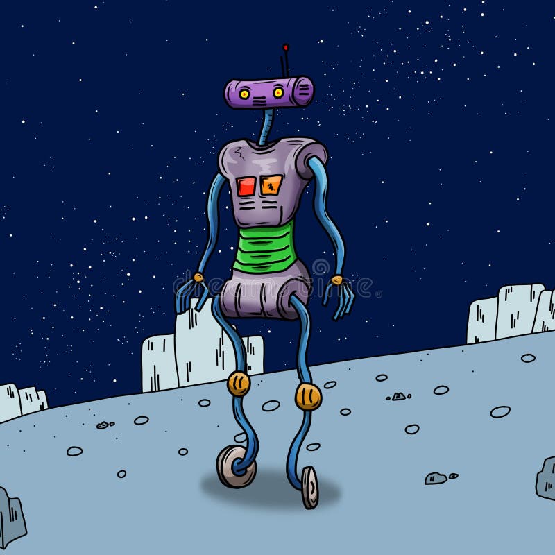 Crazy Robot stock vector. Illustration of draw, cybernetic - 10197912