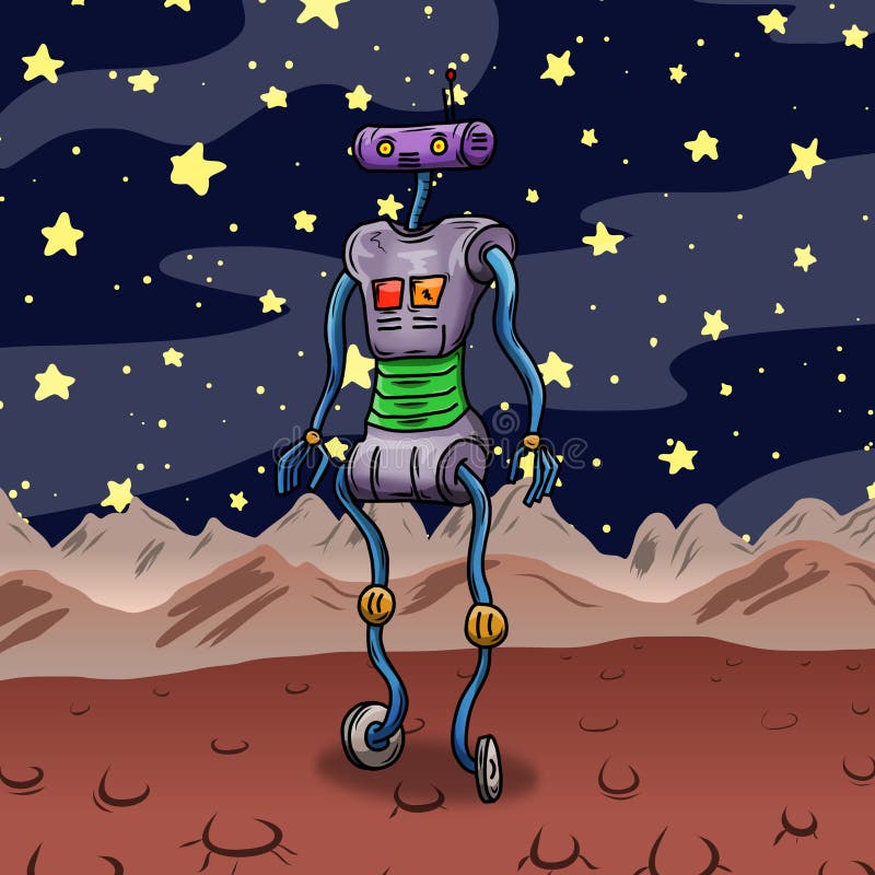 Robot Looking Space Alien Illustration. Stock Illustration ...