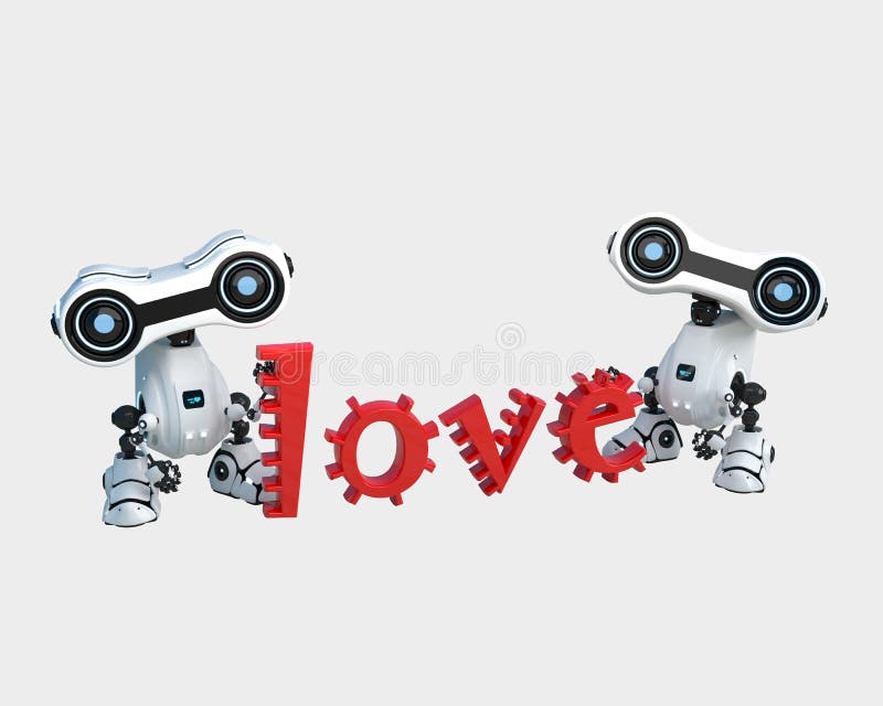 Robot with love stock illustration. Illustration of relation - 22817017