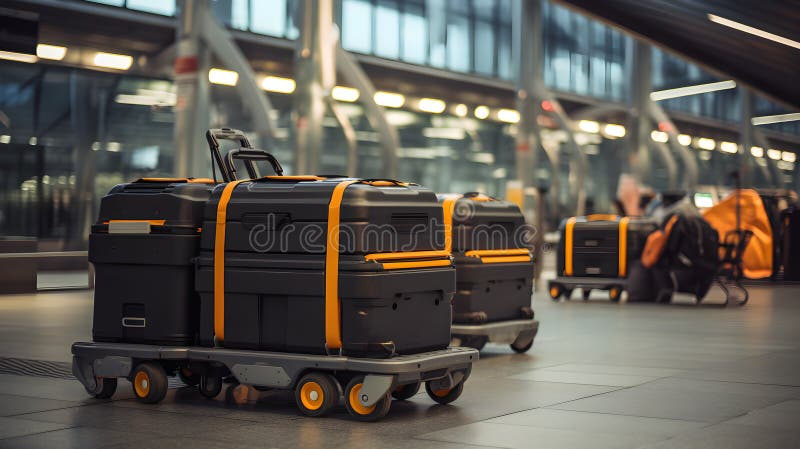 Robot luggage trolley stock photo. Image of luggage - 295348136