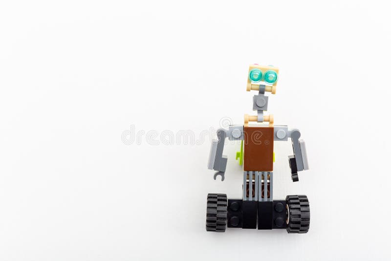 Robot Made from the Children`s Designer, Details of Plastic Constructor ...