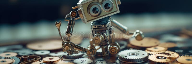 A Robot Made Out of Gears on a Table. Generative AI Image. Stock Image ...