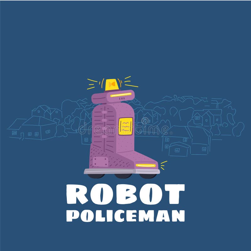A robot made for police stock vector. Illustration of communication ...