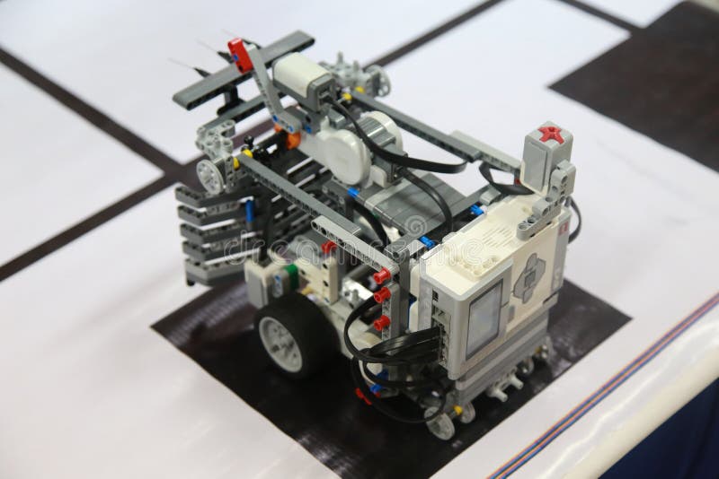 Robot made by student editorial photography. Image of engine - 76369932