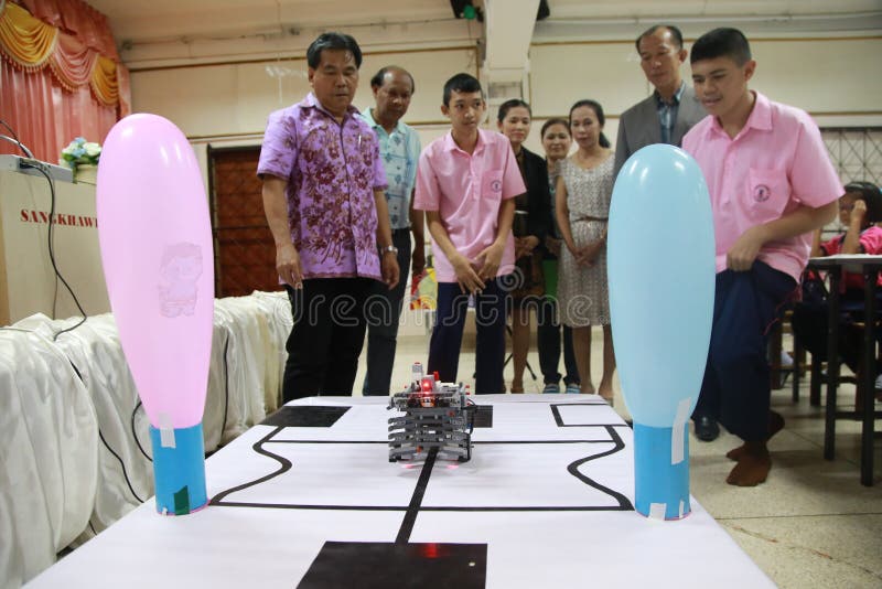 Robot made by student editorial photo. Image of professional - 76369976