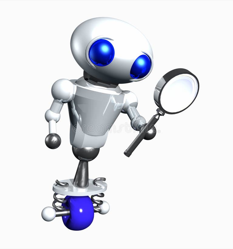 Magnifying Glass Robot Stock Illustrations – 2,342 Magnifying Glass ...