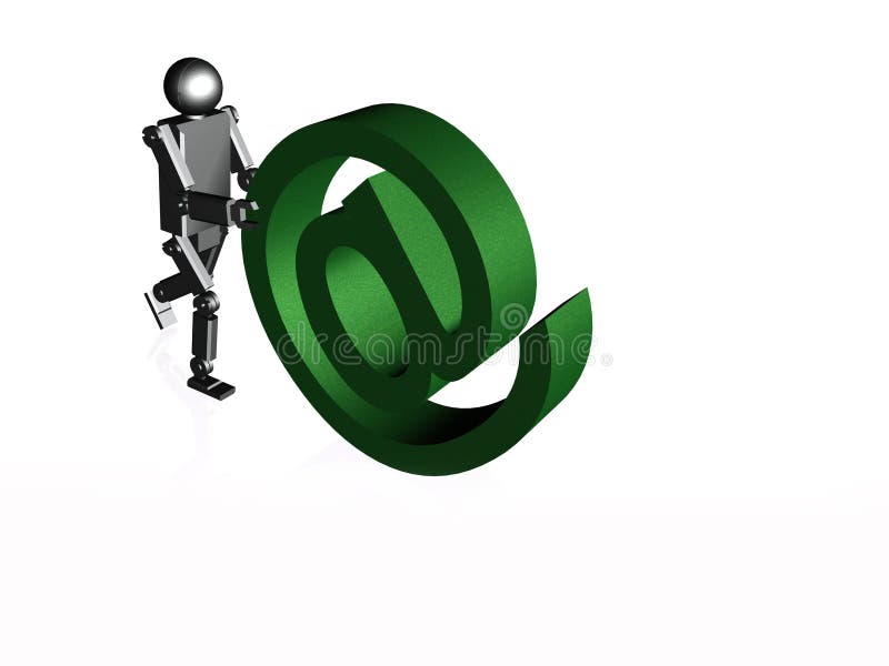 Robot with mail sign stock illustration. Illustration of abstract ...