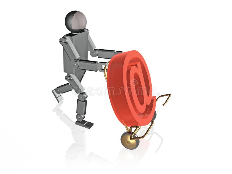 Robot with mail sign stock illustration. Illustration of tech - 86781765