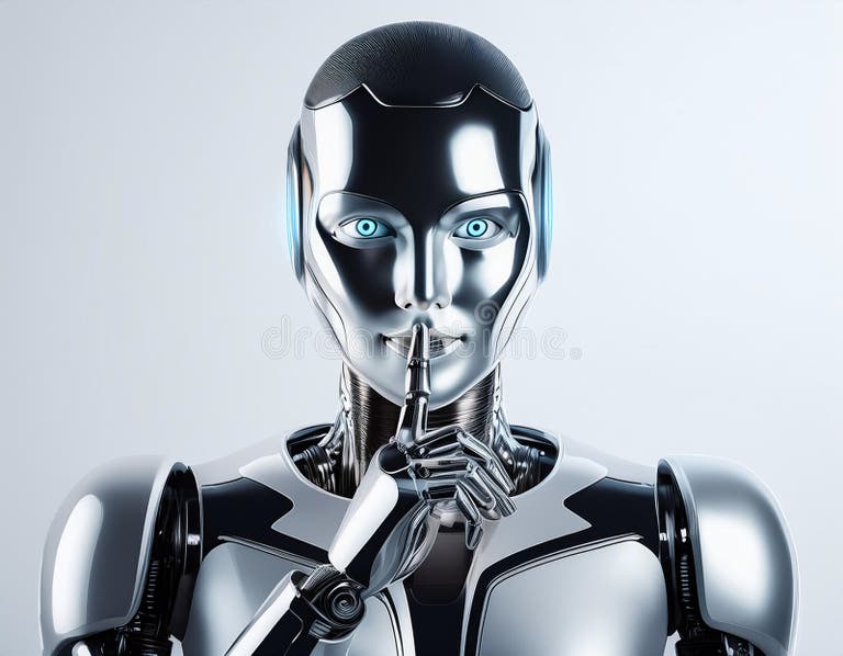 Robot Making a Shushing Gesture Stock Image - Image of shushing ...