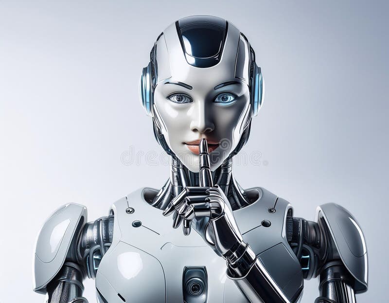 Robot Making a Shushing Gesture Stock Photo - Image of android, indoors ...