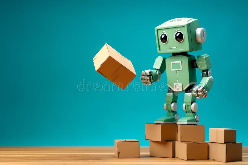 Robot at the Mall Holding Boxes, Robot Working with Human in Offices ...