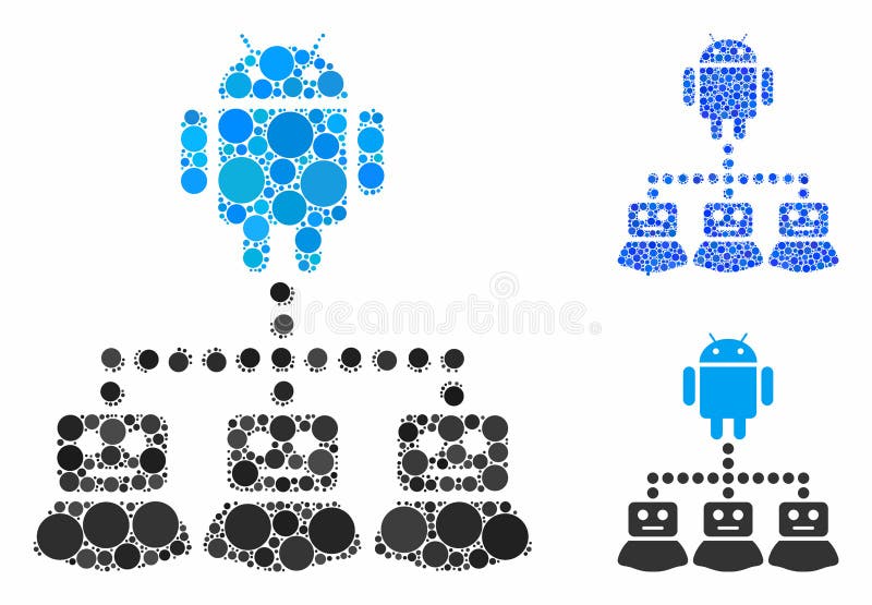 Robot Manager Composition Icon of Spheric Items Stock Illustration ...