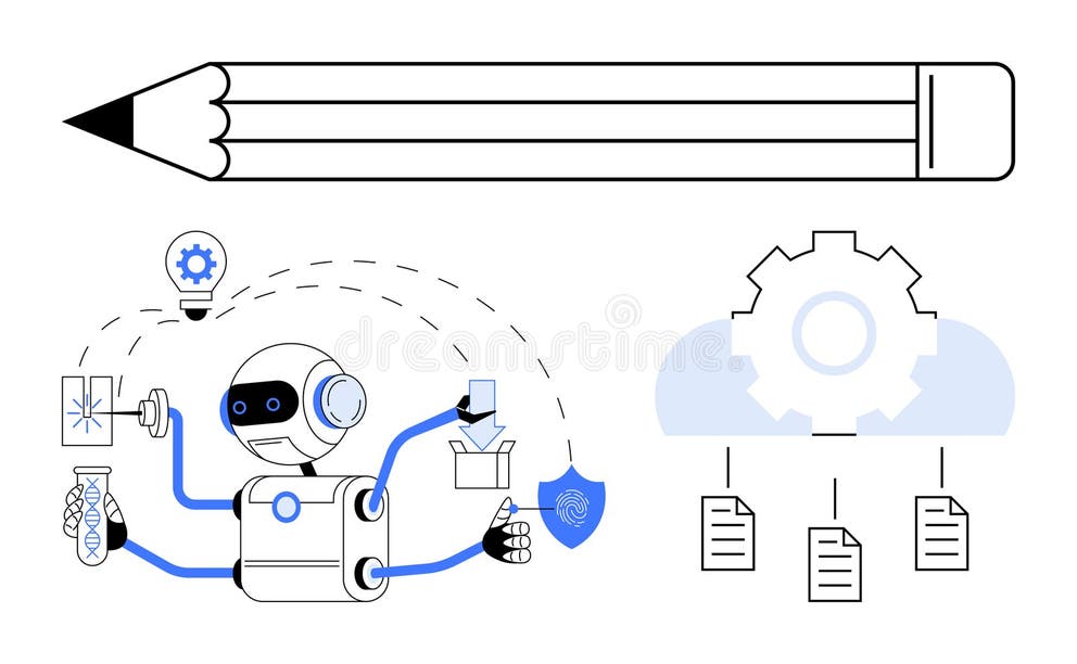Robot Managing Creative Tasks with Pencil, Automation Processes, and Document Workflow ...