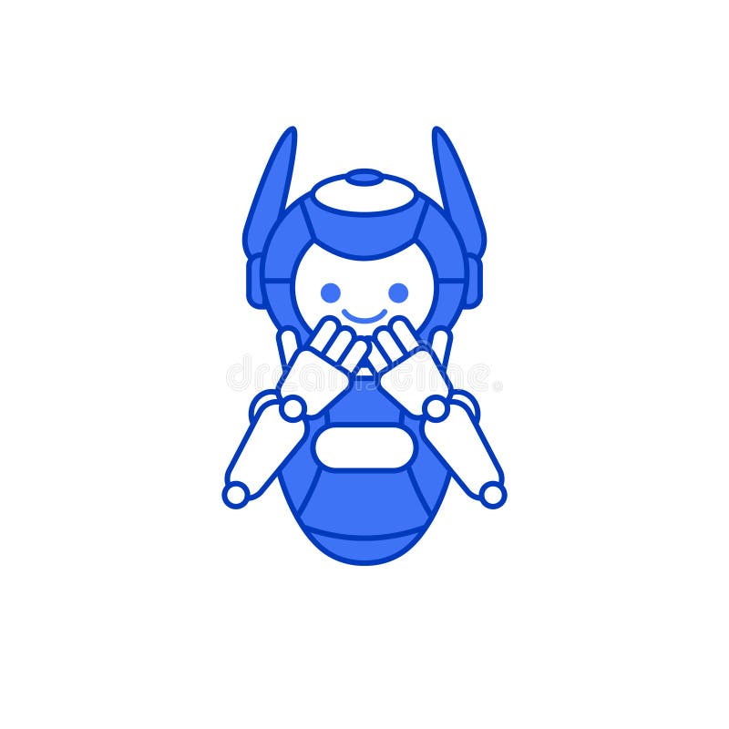 Robot Mascot Character Pose Vector Illustration Robot Cartoon Character Illustration Stock