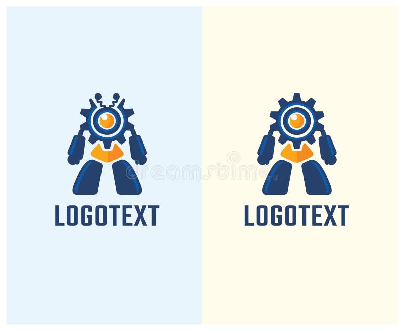 Gear Robot Logo Brand Illustration Design Stock Vector - Illustration ...