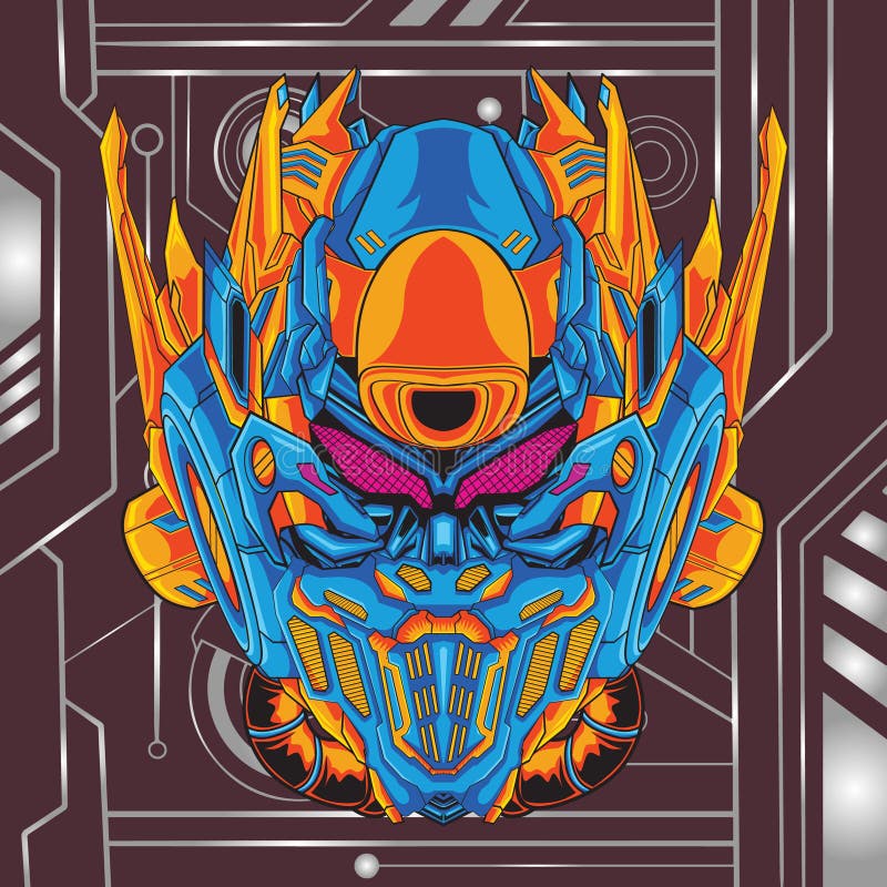 Robot Mechanic Design Head Detail Design Stock Vector - Illustration of ...