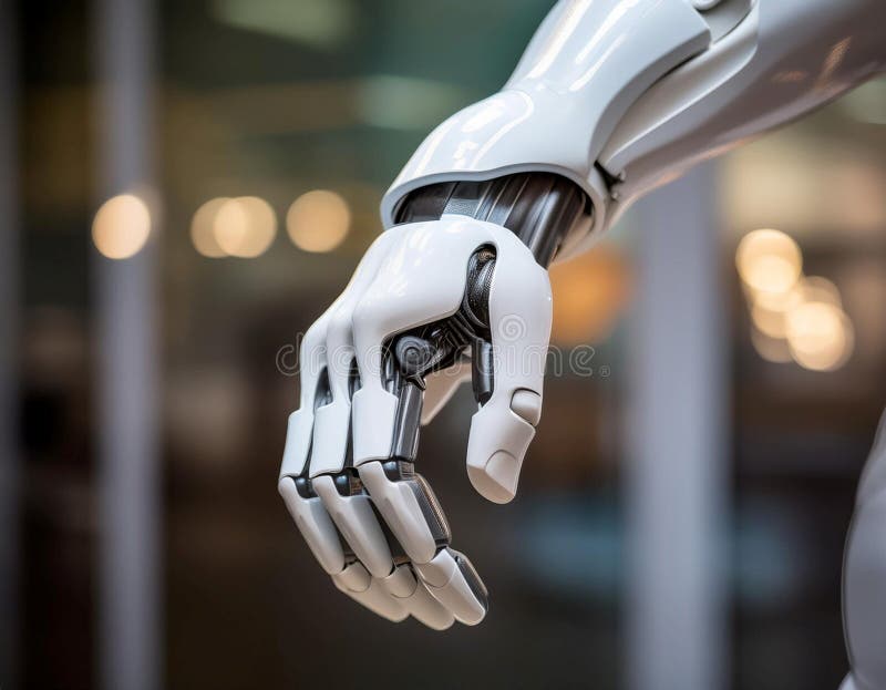 Robot Mechanical Hand, Illustrating Robotics, Technology, and ...