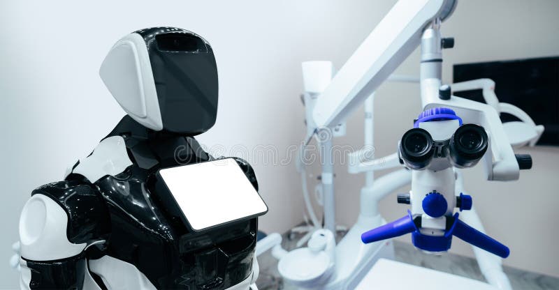 Robot and Medical Microscope Stock Photo - Image of equipment ...