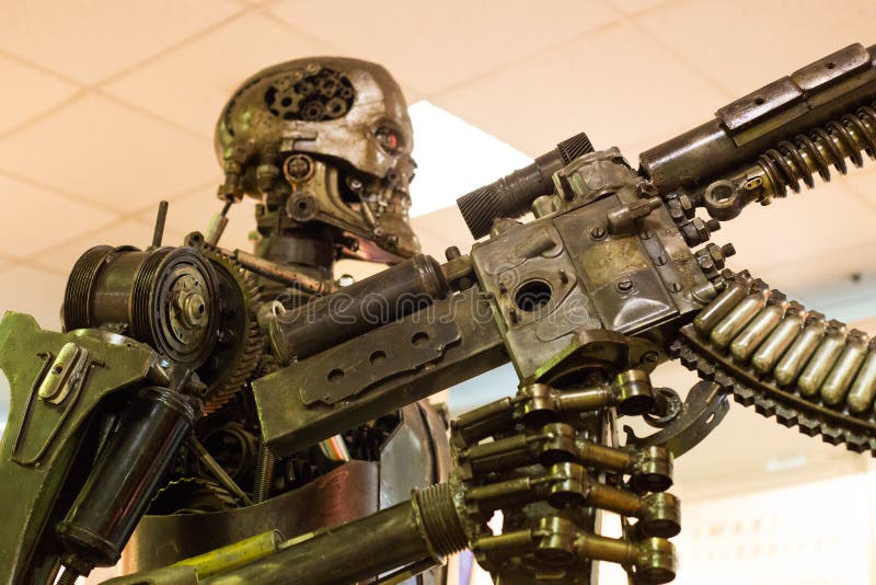 Robot metal assassin editorial stock photo. Image of machine - 92871278