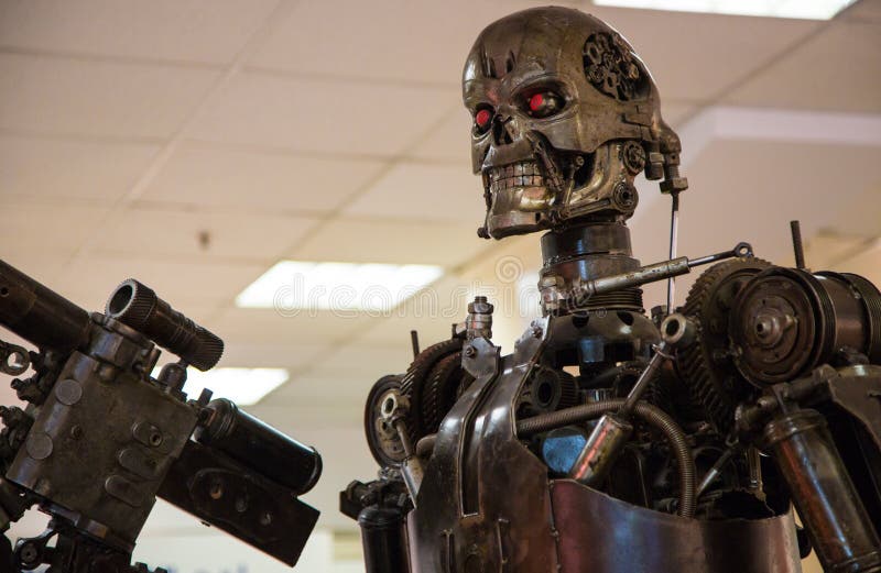 Robot metal assassin editorial stock photo. Image of machine - 92871278