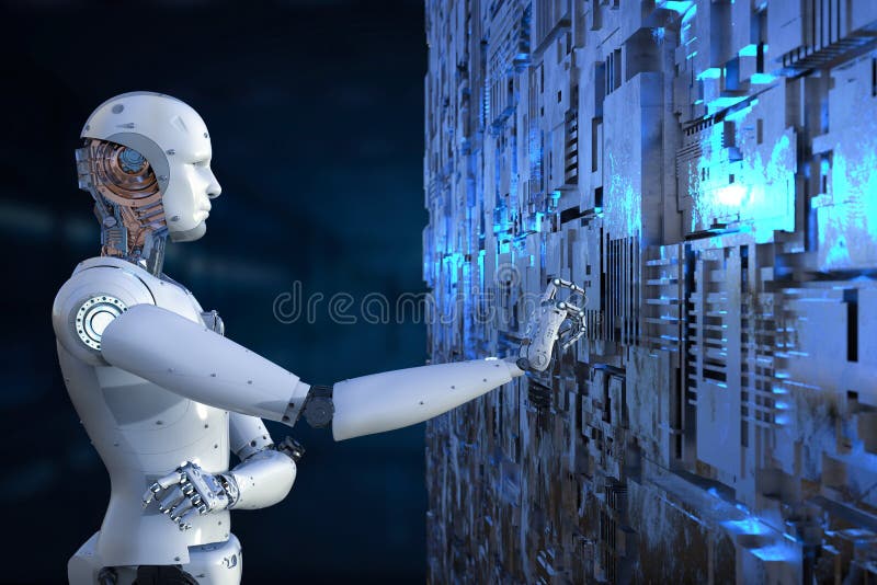Cyborg wall stock illustration. Illustration of artificial - 19998926
