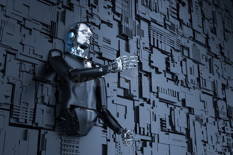 Cyborg wall stock illustration. Illustration of artificial - 19998926