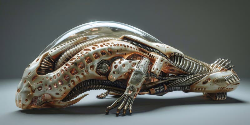 A Robot with a Metallic Shell and a Large Head Generated by AI Stock ...