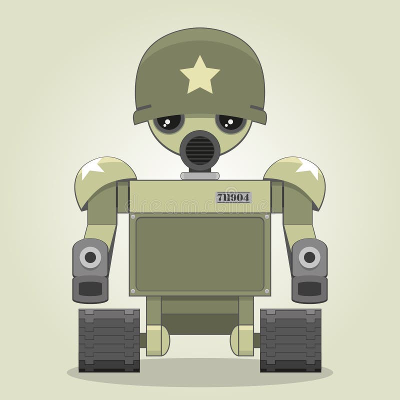 Robot Militar Ejemplo 3d Aislado En Fondo Gris Stock de ilustración ...