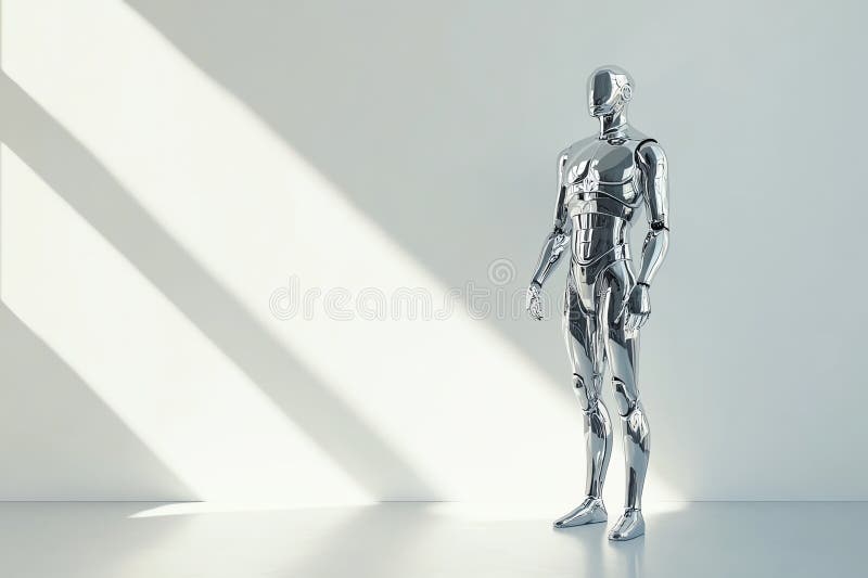 Robot Model Standing in a Modern Environment with Light Shadows Stock ...
