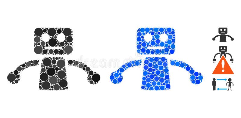 Robot Mosaic Icon of Round Dots Stock Vector - Illustration of creature ...