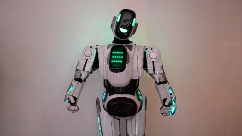 Robot Moving Hands Bw Animation Stock Footage - Video of robot, robotic ...